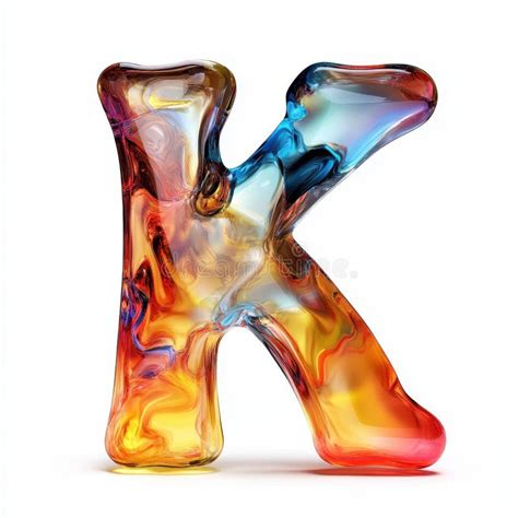 A Colorful Translucent Letter K Made Of Swirling Vibrant Materials