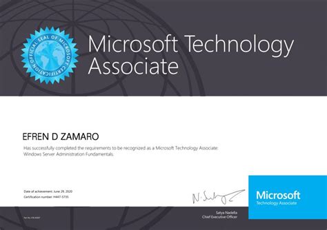 Certification Microsoft Mta Windows Cloud Azure Efren Zamaro