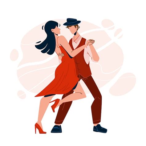 Casal De Dançarinos Performáticos Dançando Salsa Vetor Premium
