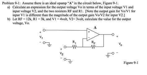 Solved Problem Assume There Is An Ideal Opamp A In Chegg Com