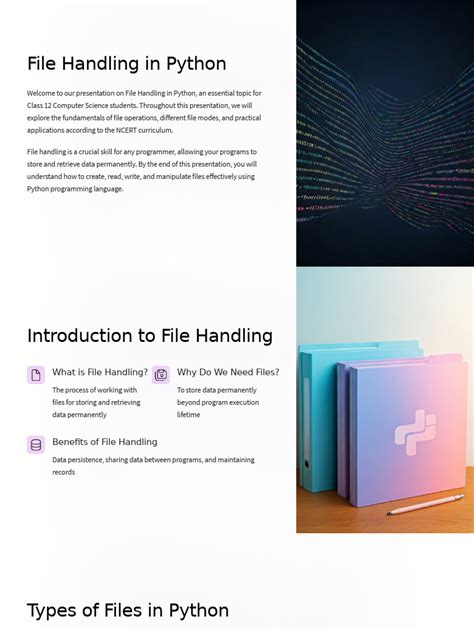 Class 12 Computer Science Ppt Chapter 2 File Handling In Python Pdf Zip File Format