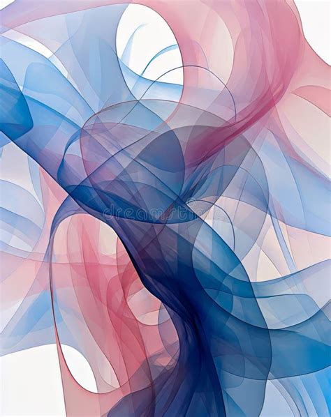 Dynamic Flow Of Colorful Abstract Shapes Intertwining In Soft Hues Stock Illustration