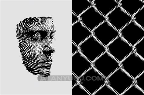 24款复古位图像素抽象艺术ai矢量插画插图图形设计套装abstract Dithering Bitmap Shapes 安鱼设计资源丨优质