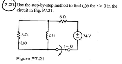 solved use the step by step method to find i0 t for t 0 in