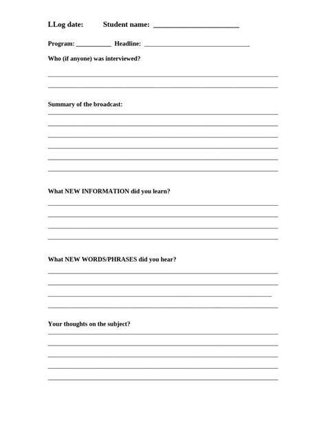 Listening Log 074 Pdf