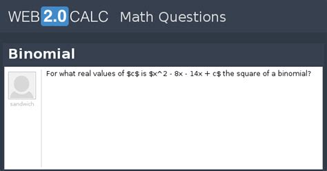 View Question Binomial