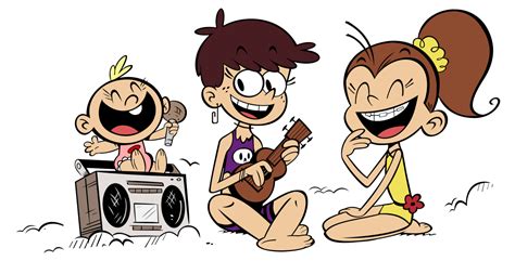 Loud Siblings On The Beach Art Lily Luna Luan By Shadat On Deviantart