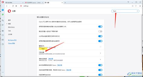 Opera浏览器如何设置打开flash Opera浏览器打开flash的方法 极光下载站