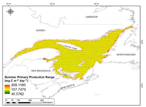 Prediction Standard Error Surface Of Summer Primary Production Range