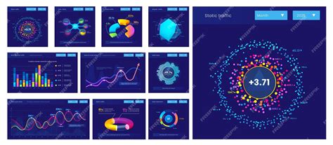 Premium Vector Dashboard Info Data Charts Graphs And Diagrams