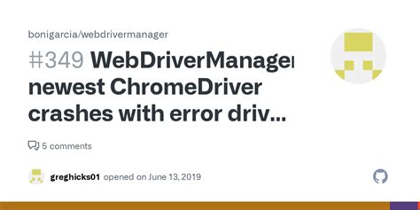 Webdrivermanager Newest Chromedriver Crashes With Error Driver Is For Chrome 76 · Issue 349