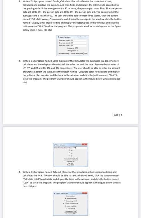 Solved Write A GUI Program Named Grade Calculator That Chegg