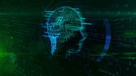 Artificial Intelligence Cybernetic Brain Deep Machine Learning Concept Animation Face Stock
