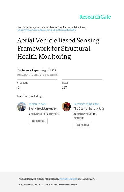 Pdf Aerial Vehicle Based Sensing Framework For Structural Health Monitoring