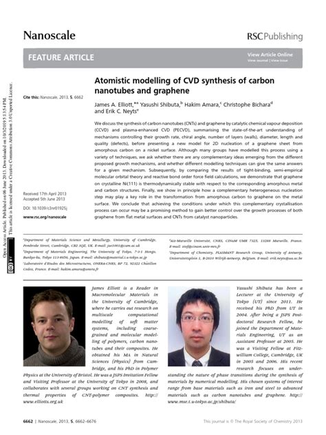 Atomistic Modelling Of Cvd Synthesis Of Carbonnanotubes And Graphene Pdf