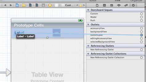 Ios Connect Outlet Of A Cell Prototype In A Storyboard Stack Overflow