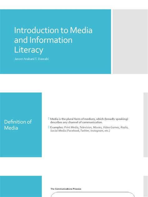 1 Introduction To Media And Information Literacy Pdf Media Communication Information