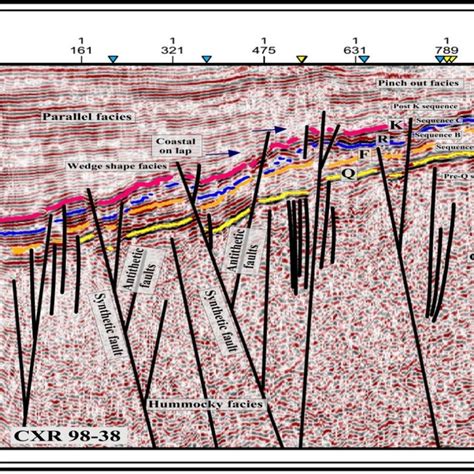 Interpreted Ne Sw Seismic Section No Cxr 98 40 For Location See