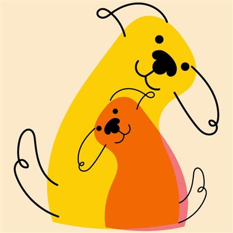 개 아바타 배지 포스터 로고 템플릿 인쇄 벡터 그림 프리미엄 벡터