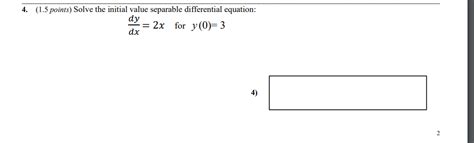 Solved Points Solve The Initial Value Separable Chegg