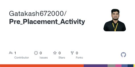 github gatakash672000 pre placement activity