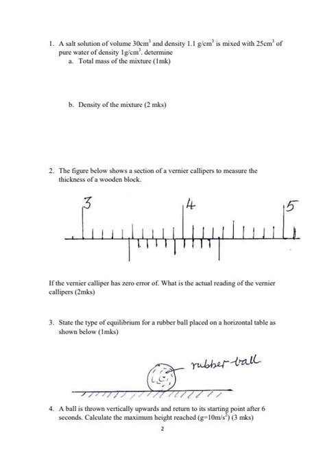 Form Physics Term Opener Exam