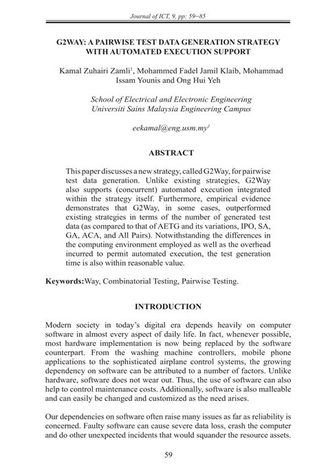 Pdf G2way A Pairwise Test Data Generation Strategy With Automated