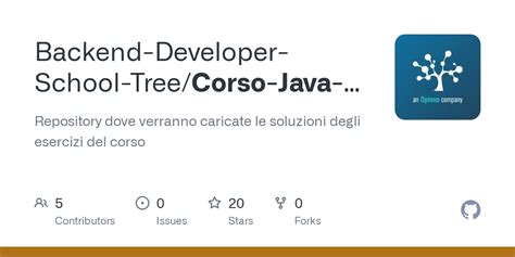 GitHub Backend Developer Babe Tree Corso Java Backend 2022 02 Repository Dove Verranno