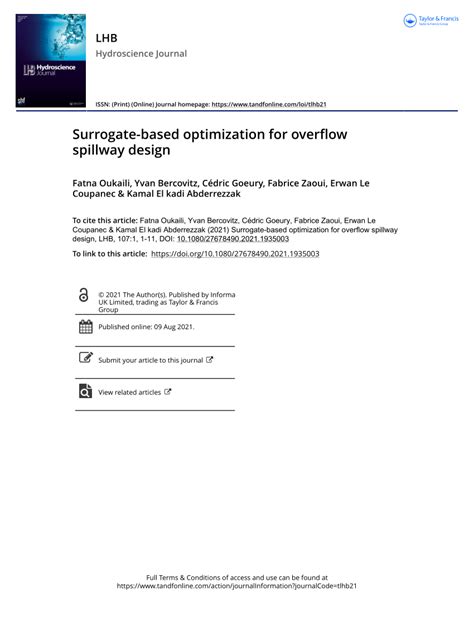 pdf surrogate based optimization for overflow spillway design
