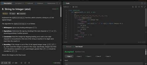 Leetcode Atoi Stringparsing 100daysofcode Milestoneday Day60 Dsa