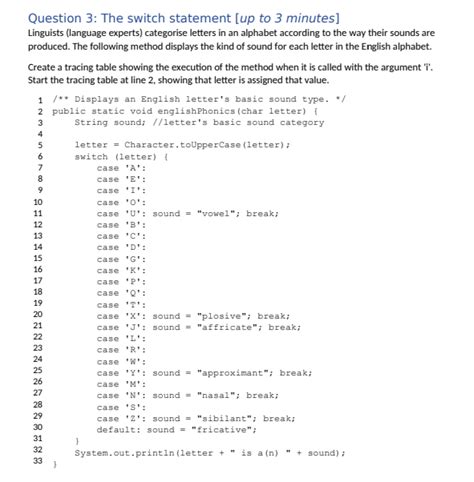 Solved Question The Switch Statement Up To Minutes Chegg Com
