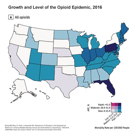 Geographic Distribution Of Opioid Related Mortality In The Third Wave Opioid Epidemic