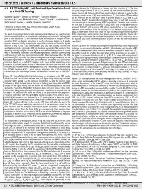 4 5 A 9 25ghz Digital Pll With Fractional Spur Cancellation Based On A Multi Dtc Topology Pdf