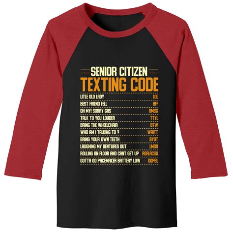 Funny Senior Citizen Texting Code Fun Old People Gag T Senior