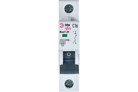 Автоматический выключатель ЭРА Pro NO90012 ВА47-29, 1P, 16А, кривая C ...