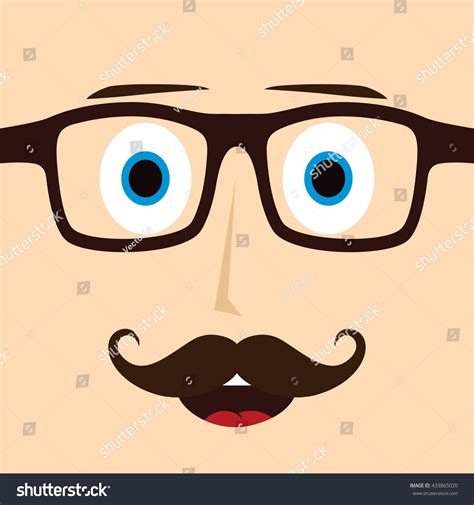 Geek Mustache Guy Cartoon Character Vector Stock Vector Royalty Free Shutterstock