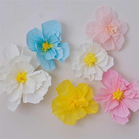 Hello Spring Tissue Paper Flower Decorations Pack Of 6 Discount Party