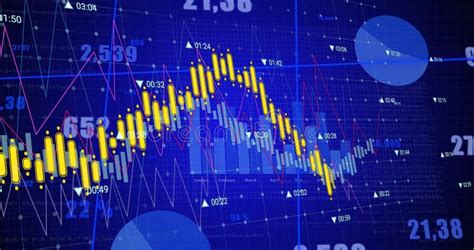 image of digital data processing over grid stock image image of