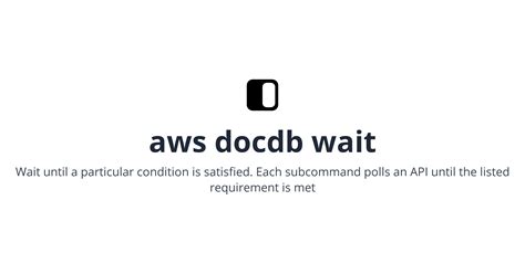 Aws Docdb Wait Fig