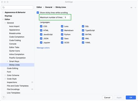 Sticky Lines PyCharm Documentation