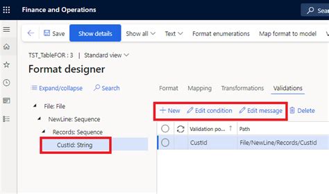 validate electronic reporting on execution and show errors or warnings