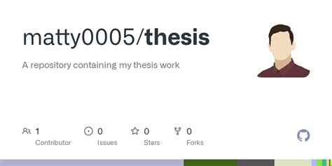 github matty0005 thesis a repository containing my thesis work