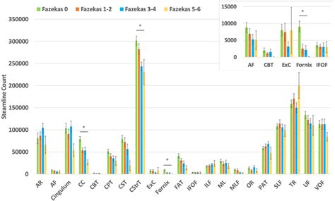 Streamline Count Of Each White Matter Pathway Across White Matter Download Scientific Diagram