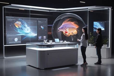 Premium Ai Image Spatial Holographic Displays Interactive 3d Workspace Visualization
