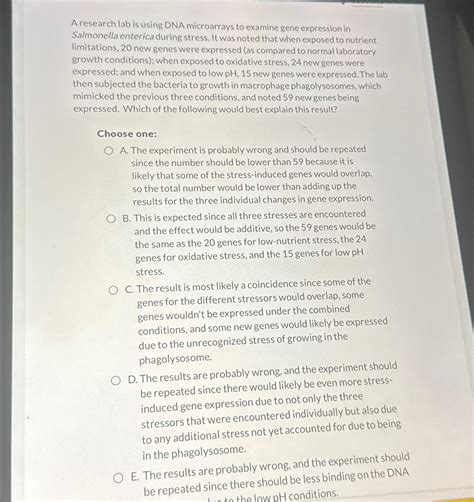 Solved A Research Lab Is Using DNA Microarrays To Examine Chegg Com