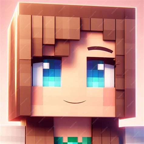 Digital Cartoon Style Character Illustration And Minecraft Premium Ai Generated Image