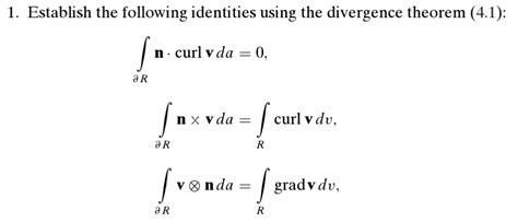 Solved Establish The Following Identities Using The Chegg