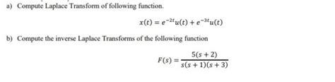Solved A Compute Laplace Transform Of Following Function Chegg