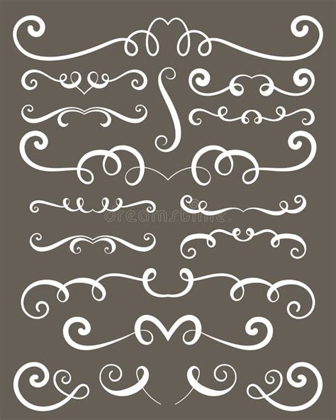 Set Of Hand Drawn Vignettes In Retro Style Stock Vector Illustration Of Calligraphic