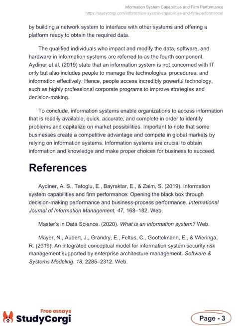 Information System Capabilities And Firm Performance Free Essay Example